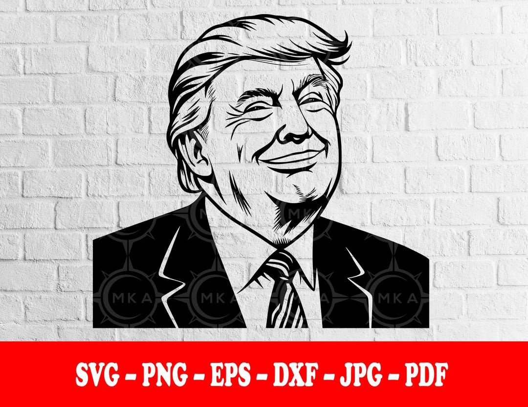Donald Trump Face, Svg, T-shirt, Sticker, Mug Wrap, Vector, Sublimation ...