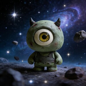 Handmade One-eyed Monster Figurine – Quirky Polymer Clay Children‘s ...