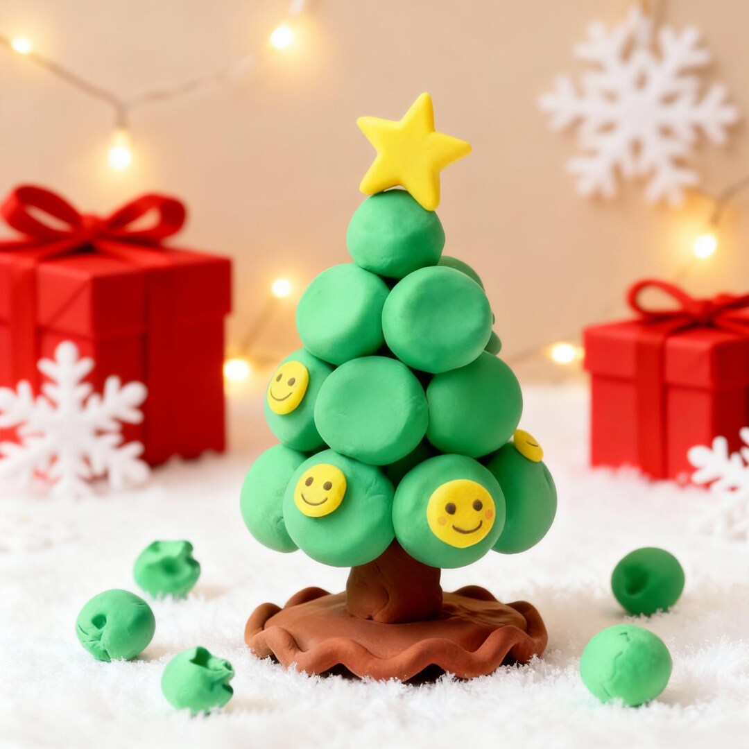 Clay Christmas Tree Decor: Smiley Face Ornaments - Etsy