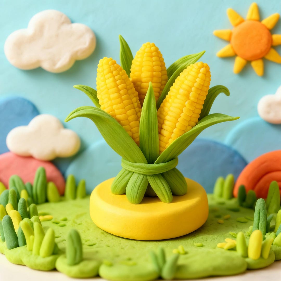 Colorful Corn Sculpture: Polymer Clay Figurine, Whimsical Home Decor - Etsy