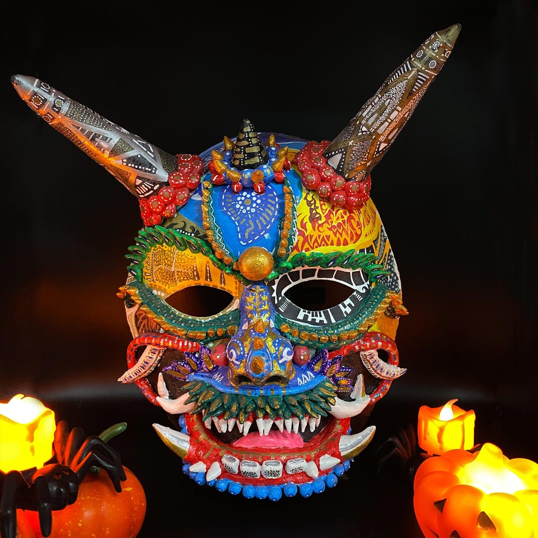 Handmade Prajna Mask Personality Japan Women's Souless Mask Decoration ...