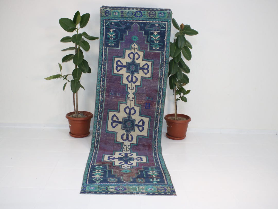 3x10 Purple Runner,handmade,vintage,neutral Wool Rug,turkish Kilim Rug ...