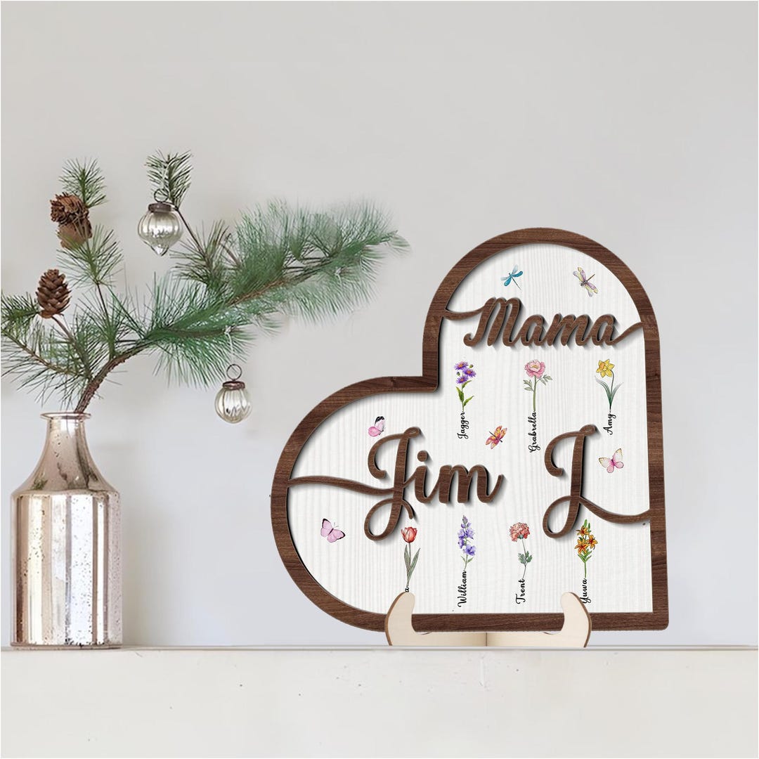 Personalized Grandma Garden Standee, Birth Flower Sign, Custom Nana ...