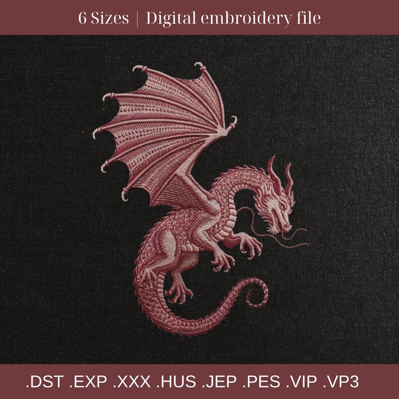 Dragon Embroidery - Etsy