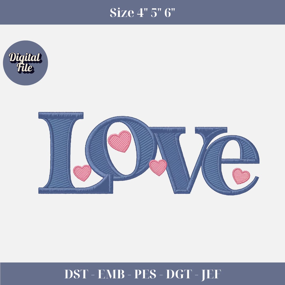 Love Machine Embroidery Design Available in 3 Sizes Instant Download ...