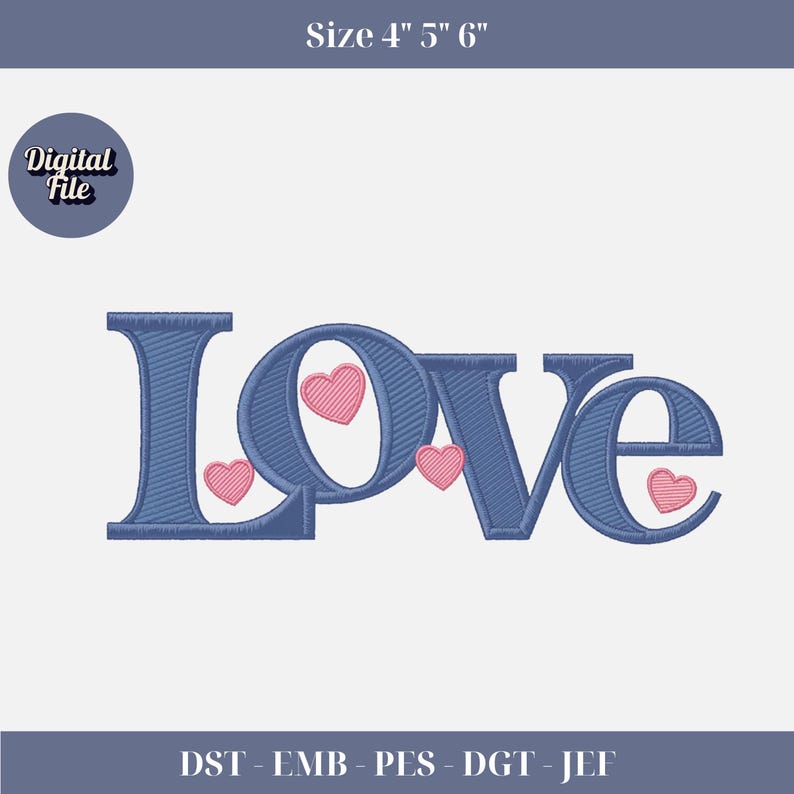 Love Machine Embroidery Design Available in 3 Sizes Instant Download ...