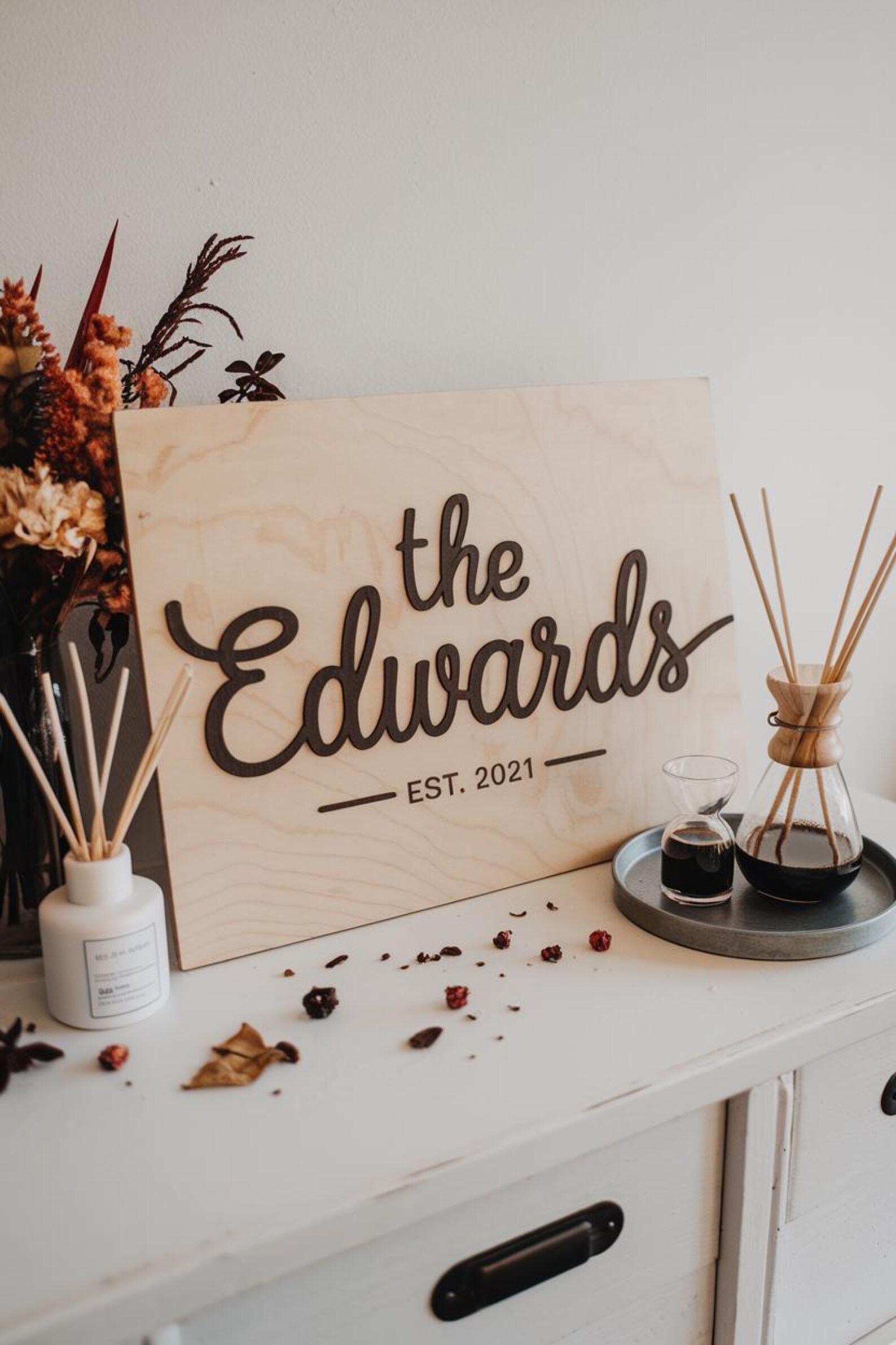 Wooden Standee Sign, Family Last Name Plaque, Personalized Home Decor ...