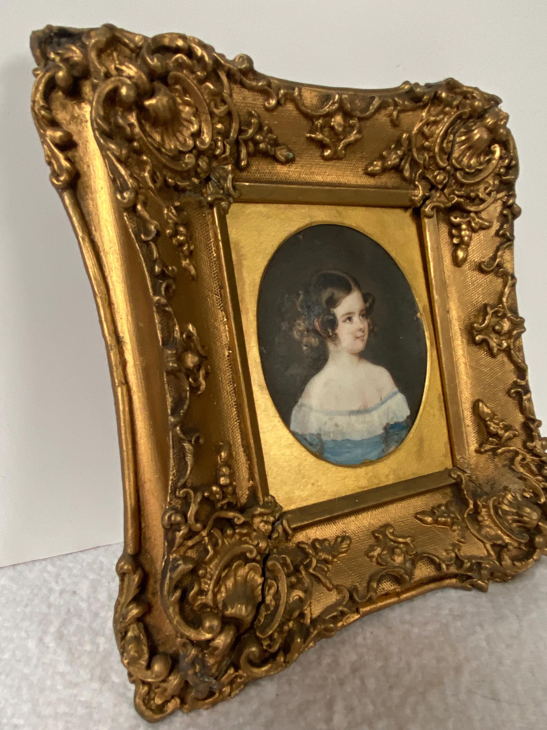 Georgian Miniature Portrait of a Sweet Little Girl in a Fabulous ...