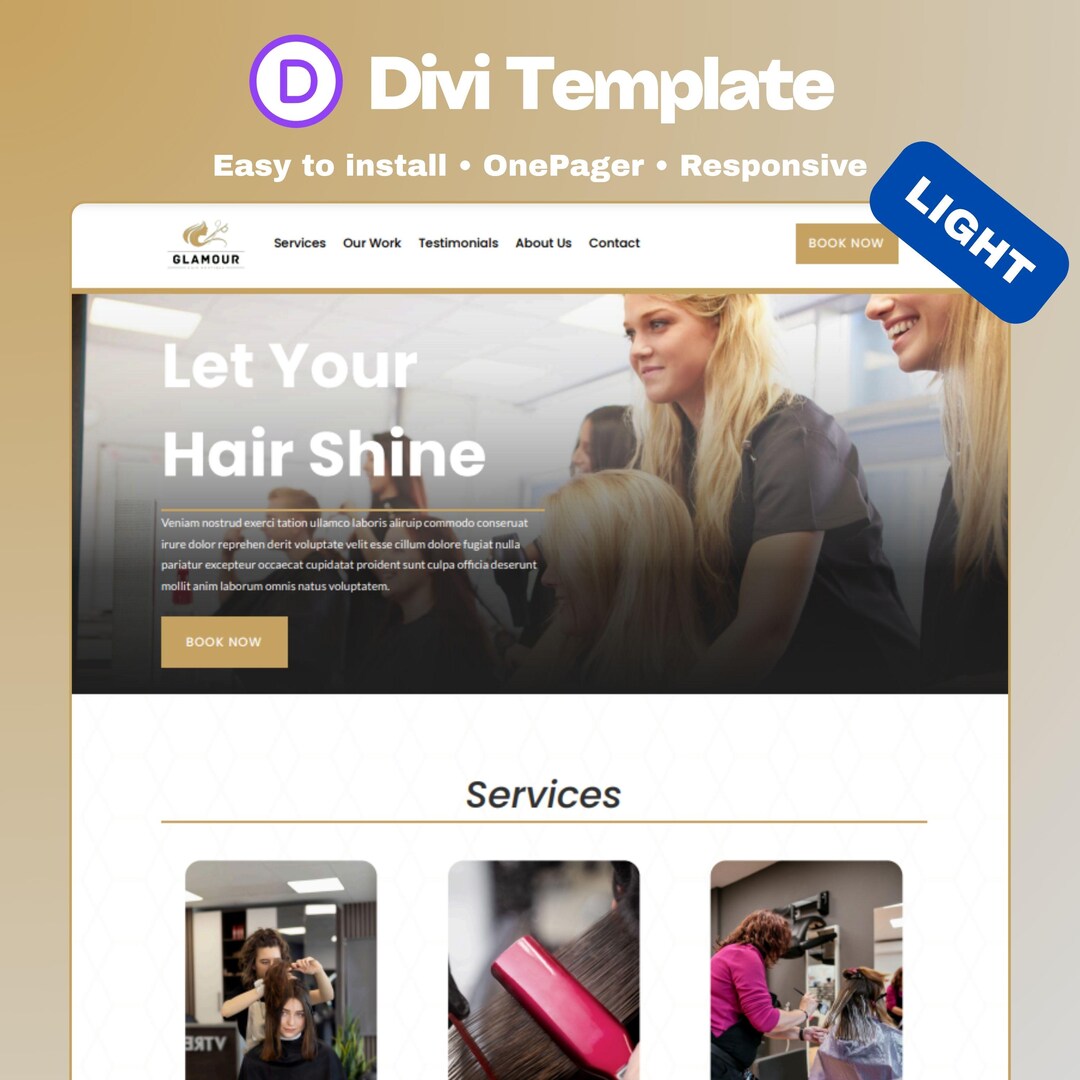 Wordpress Divi Template Theme One-pager | Responsive Layout for Mobile ...