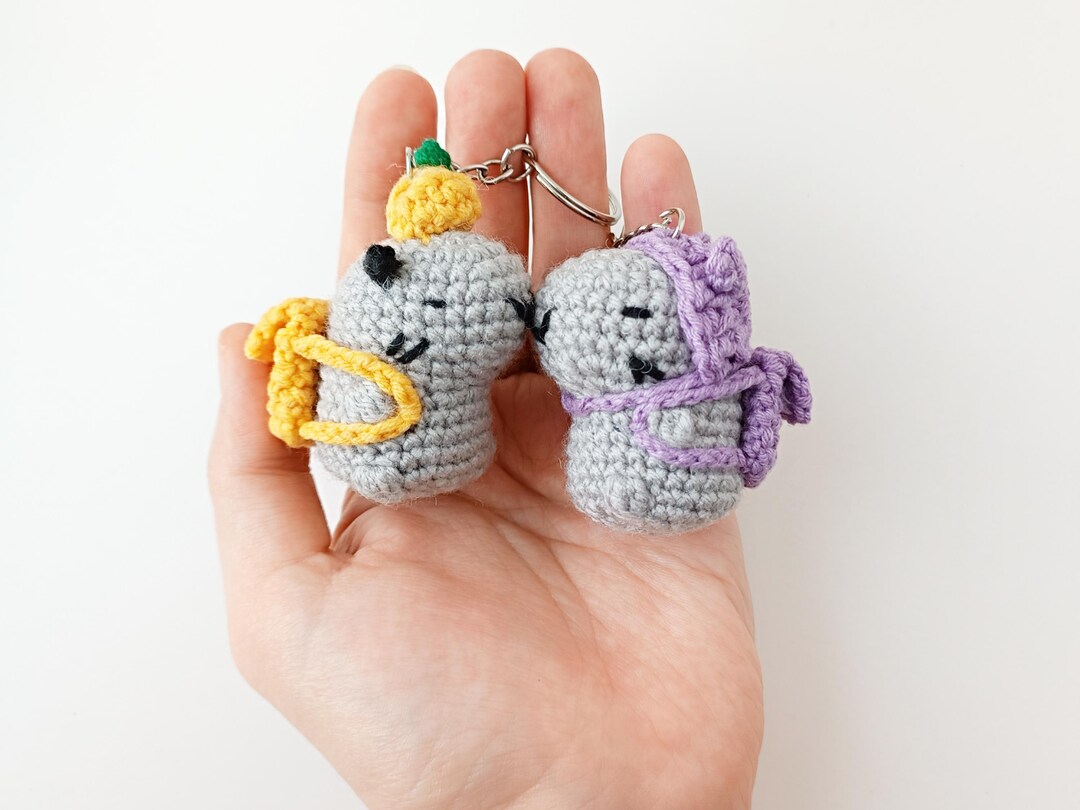 Personalized Crochet Capybara Couple Keychain: Plush Amigurumi Charm - Etsy