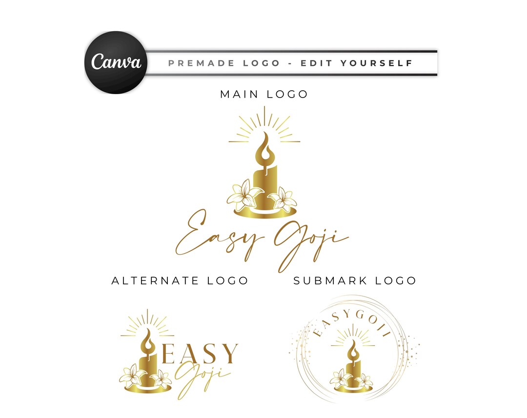 Round Candle Logo Design, Premade Candle Business Logo, Printable ...
