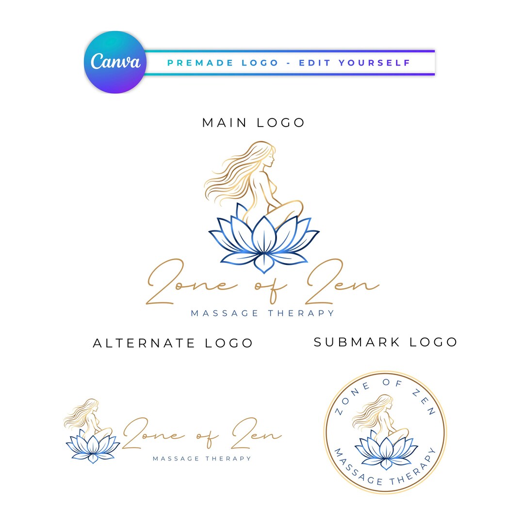 Esthetician Logo Design, Massage Therapy, Lotus Wellness Massage Logo ...