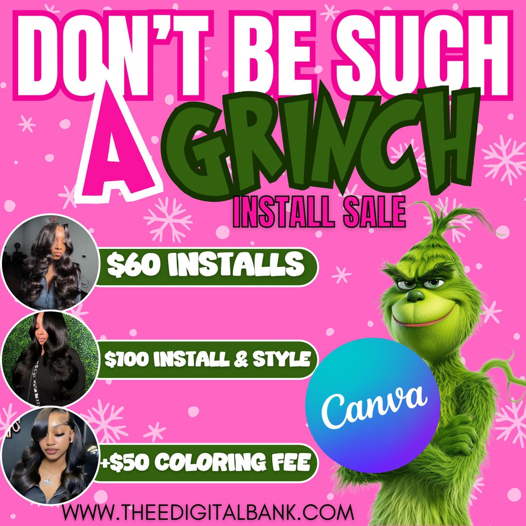 Grinchmas Beauty Flyer | Grinch Flyer | Christmas Flyer | Booking Flyer ...
