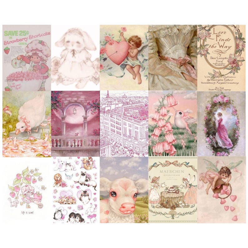 260 Dollette Coquette Aesthetic Collage Kit Posters Vintage Coquette ...