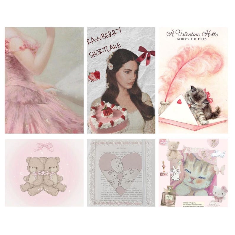 260 Dollette Coquette Aesthetic Collage Kit Posters Vintage Coquette ...