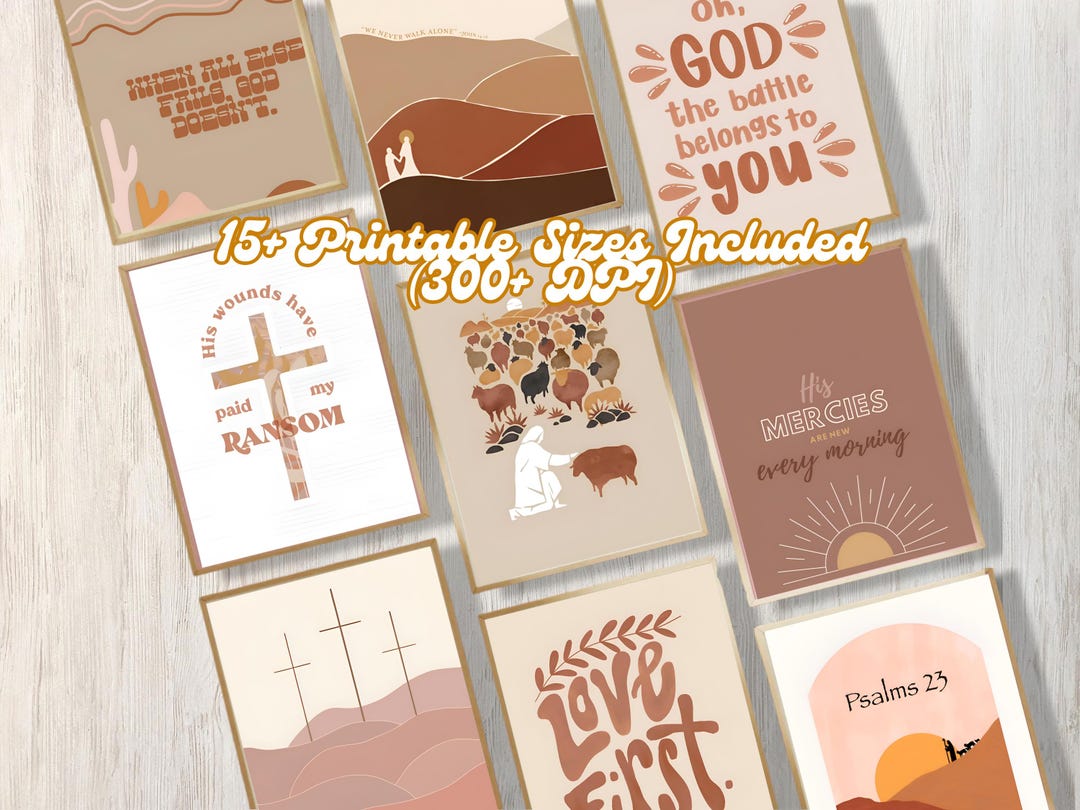 Christian Boho Aesthetic Collage Kit Set of 9 Bible Verse Jesus Faith ...