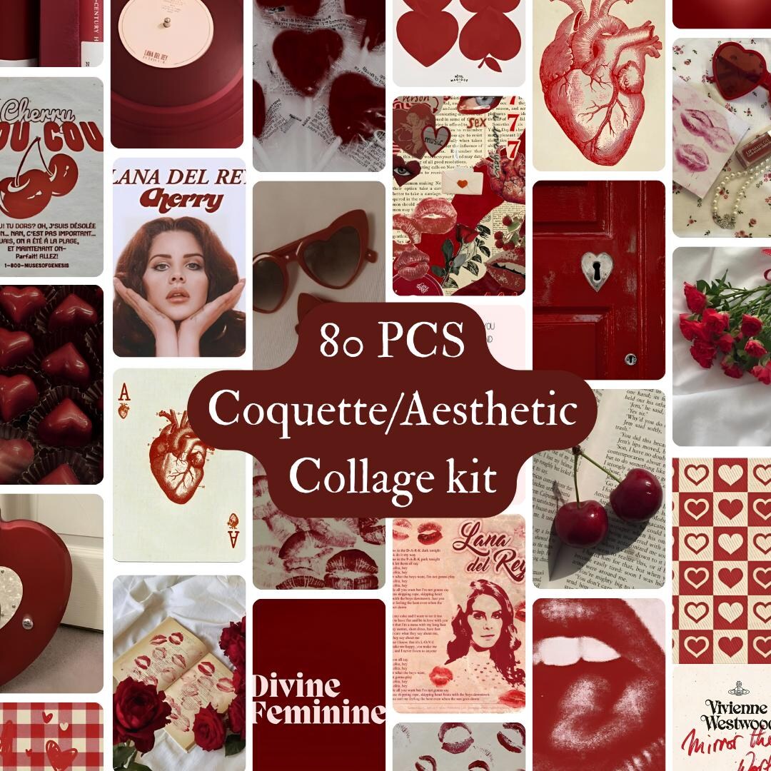80 PCS Coquette Aesthetic Collage Kit Room Decor Aesthetic Soft Girl ...