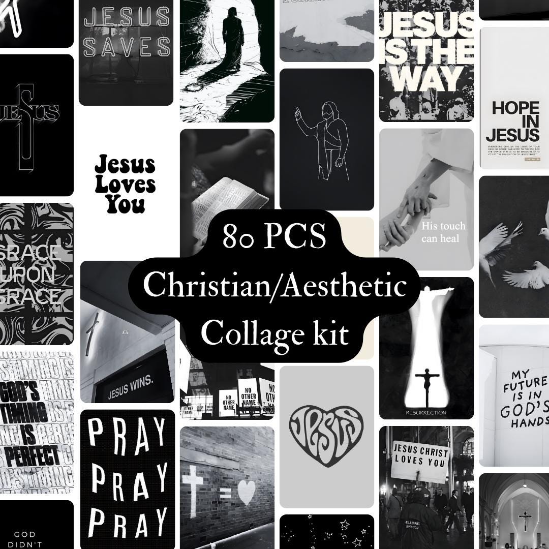 80 PCS Christian Aesthetic Collage Kit, Bible Verse Posters (digital ...