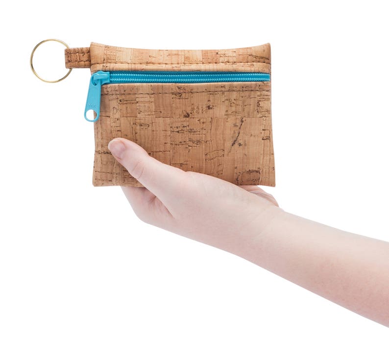 Cork Key Chain Zipper Pouch, Rustic Cork Faux Leather - Etsy