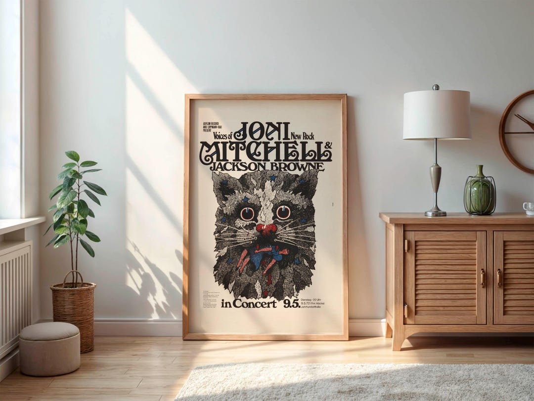 Joni Mitchell, Jackson Browne 1972 Frankfurt, Germany Concert Poster ...