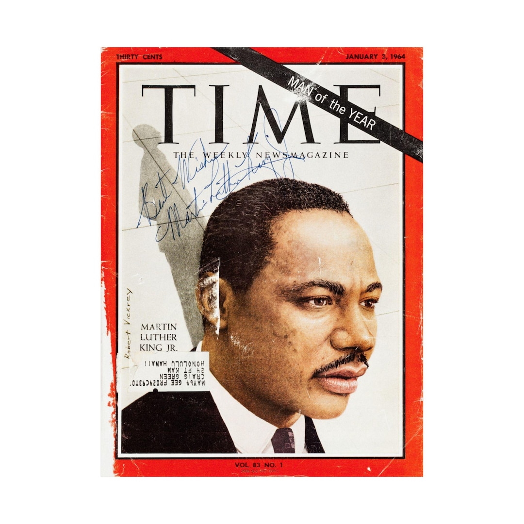 Martin Luther King Jr Man of the Year Signed Cover - DIGITAL Iconic ...
