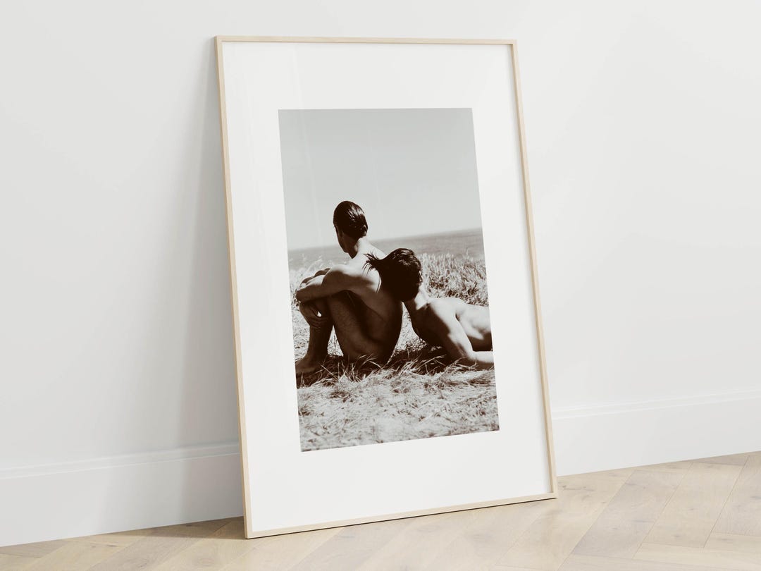 Vintage Fine Art Photo Print Male Nude Art Digital Black And White