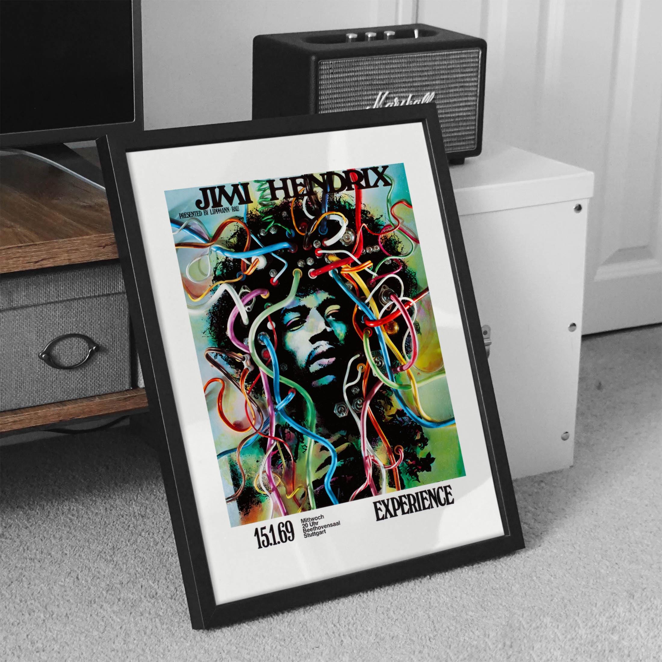 Jimi Hendrix Vintage Concert Poster, Wire-hair, DIGITAL Psychedelic ...