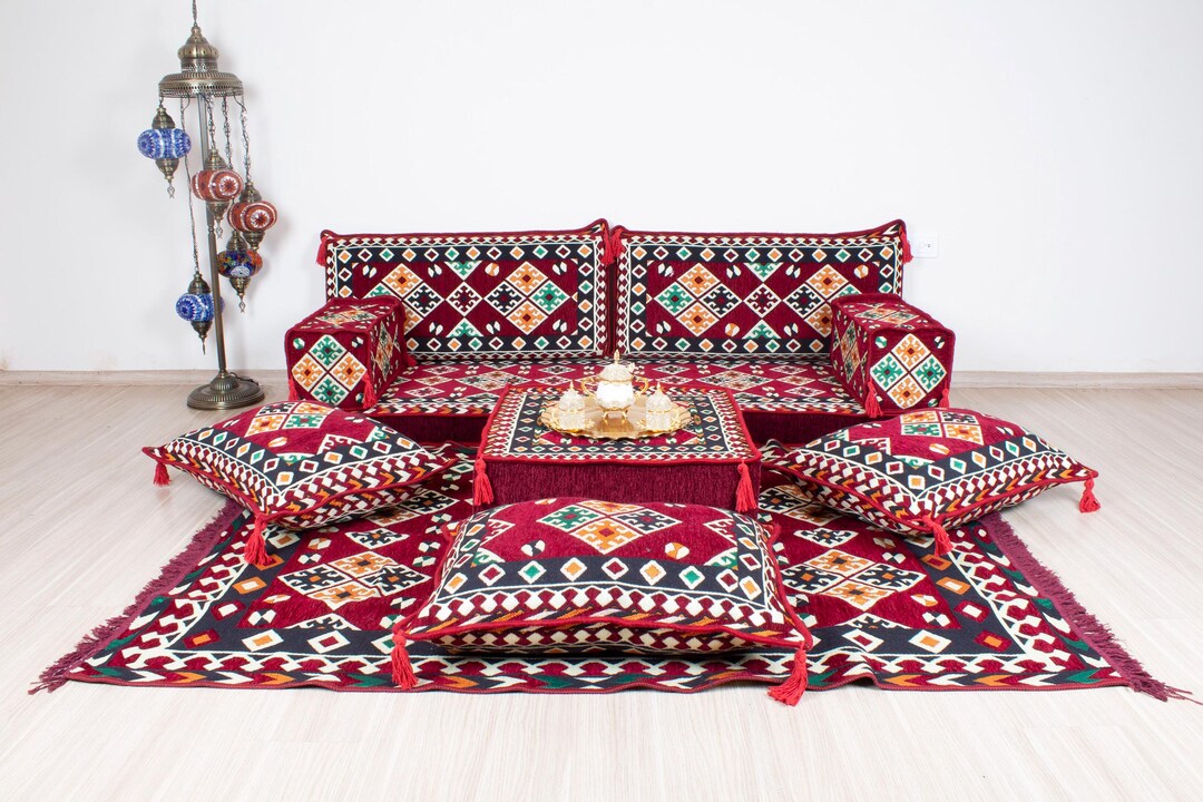 Moroccan Sofa Set, Arabic Diwan, Modular Bench Cushion, Sectional Floor ...