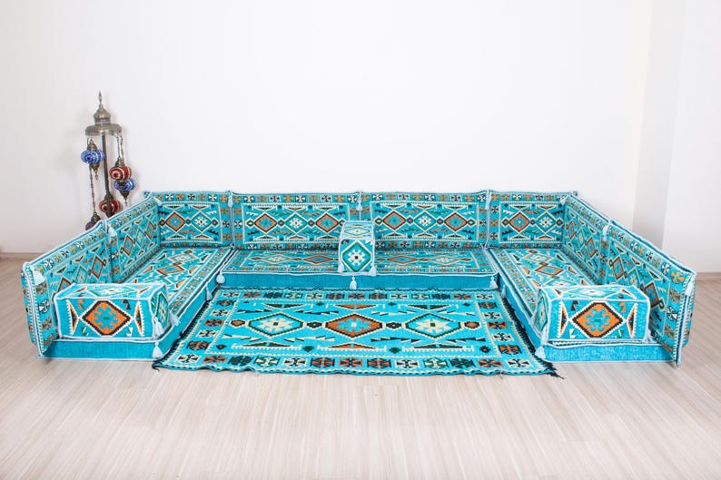 Arabic Floor Sofa Set, Modular Bench Cushion, Traditional Diwan, U ...