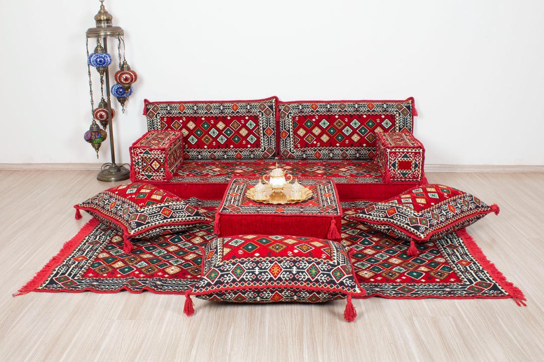 Ethnic Seating Set, Arabic Bench Sofa, Arabic Majlis, Custom Floor ...