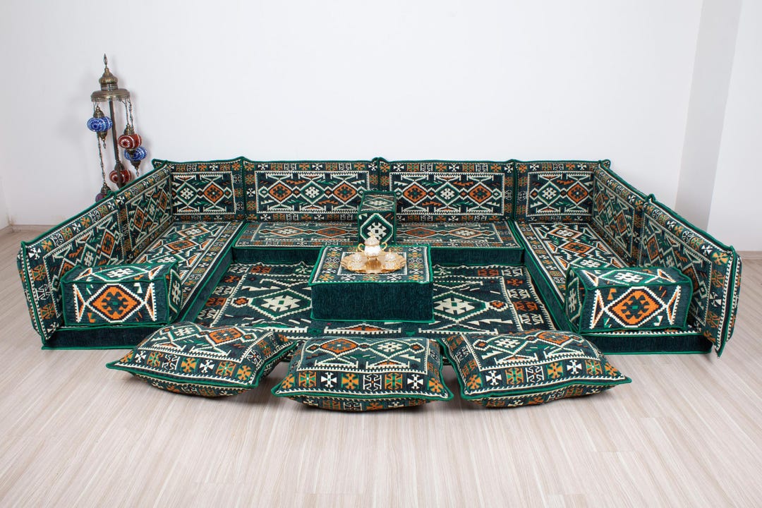 Arabic Bench Cushion, Modular Sofa, Traditional Floor Sofa, Ethnic Home ...