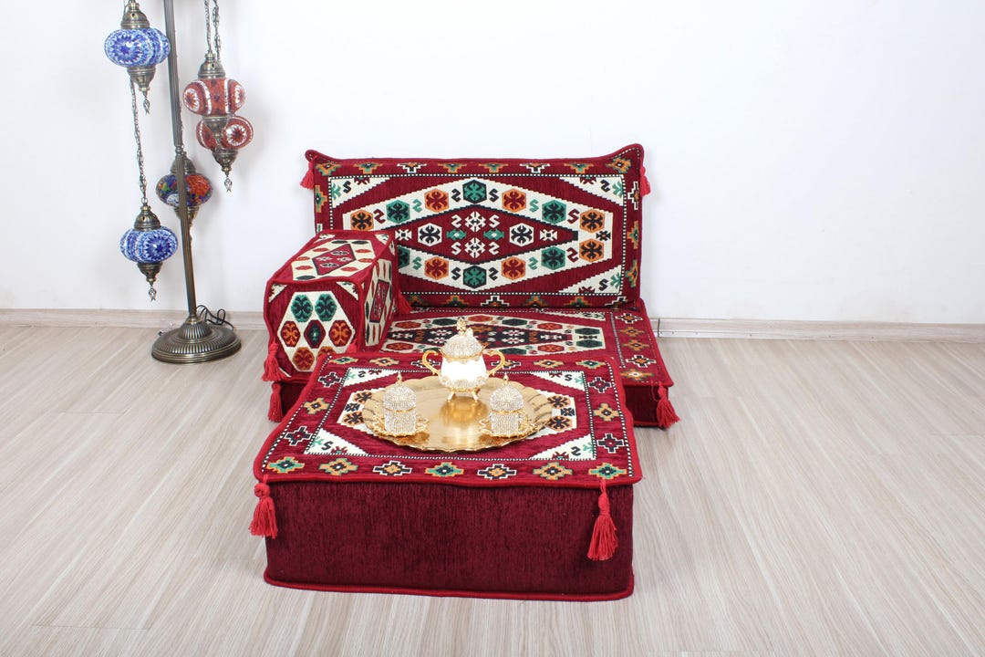 Moroccan Sofa Set, Modular Bench Cushion, Outdoor Arabic Seating, Bench ...