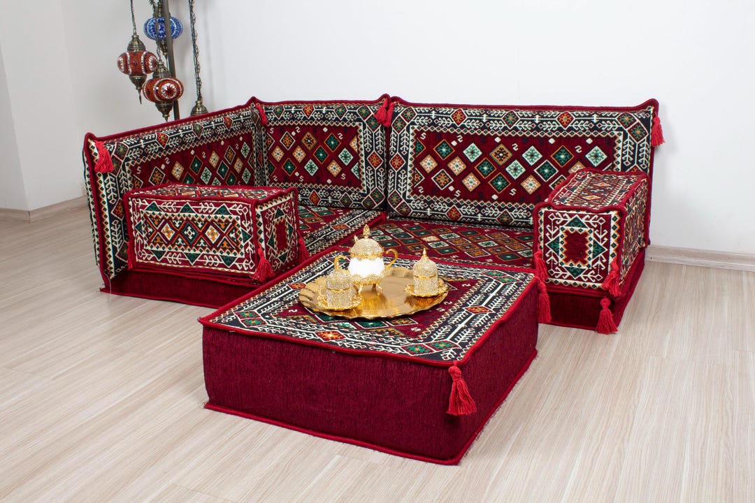Arabic Sofa Set, Modular Bench Sofa, Traditional Diwan, Outdoor Floor ...