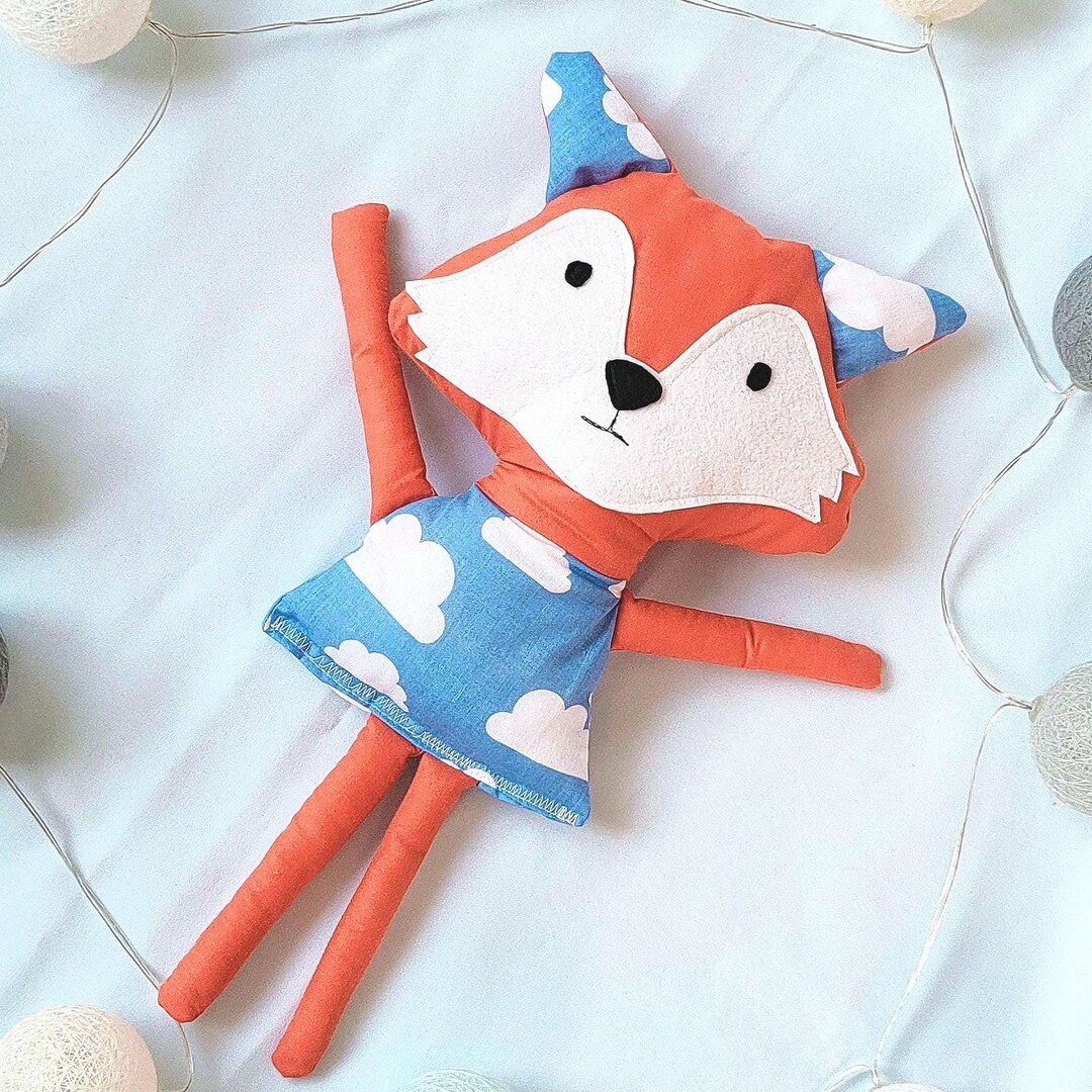 Handmade Decorative Rag Doll Fox Plushie, Woodland Whimsy, Huggable ...