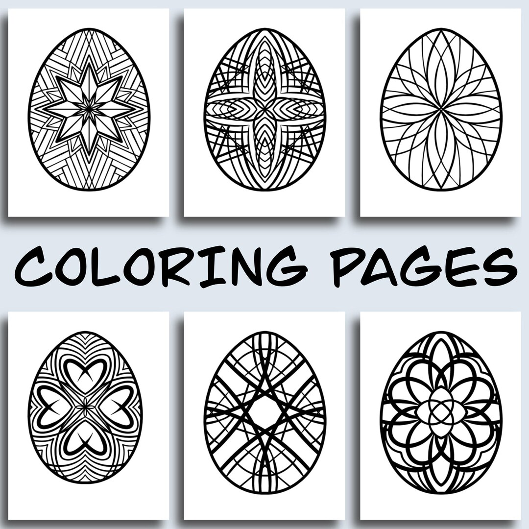 6 Easter Eggs Pdf, Coloring Book, Happy Easter Bundle, Happy Easter Svg ...
