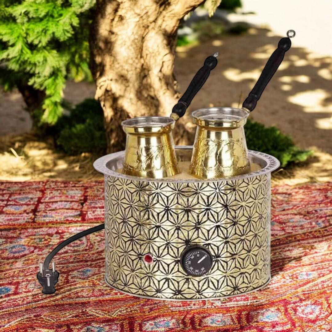 Elegant Electric Coffee Maker With Golden Detailing – Stylish Turkish ...