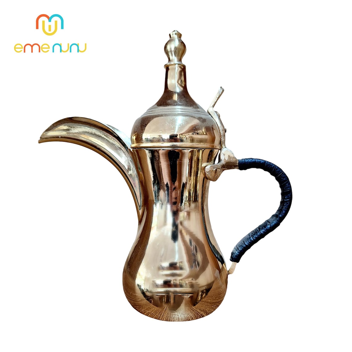 Gold-plated Arabic Coffee Pot – Traditional Dallah With Wrapped Handle ...