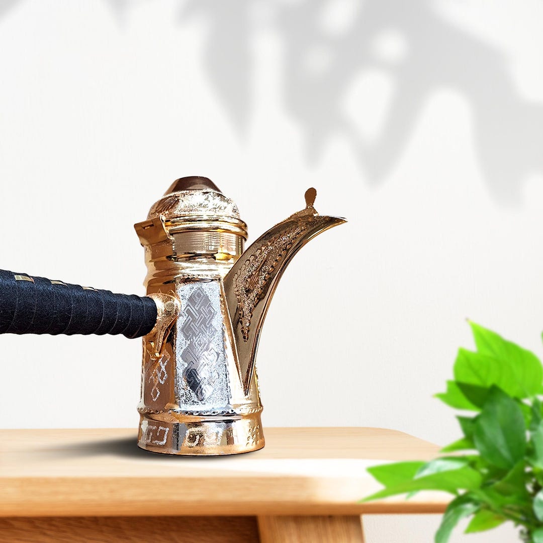 Small Brass Arabic Coffee Pot – Traditional Dallah for Serving Coffee ...