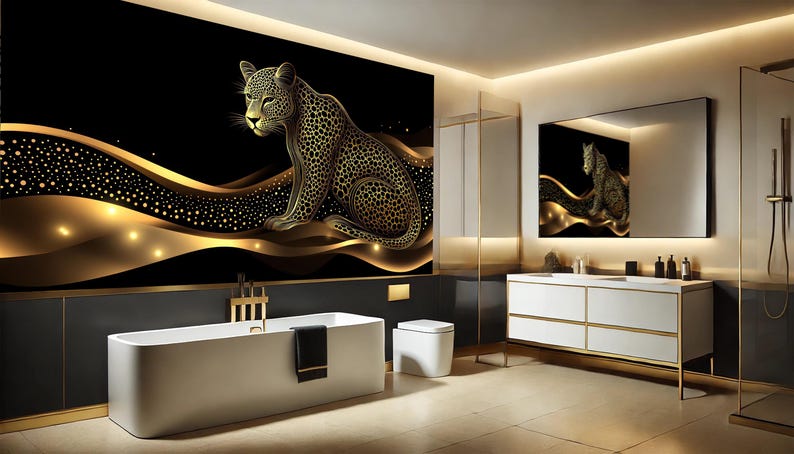 Black and Gold Animal Print Wallpaper Striking Leopard Design for ...