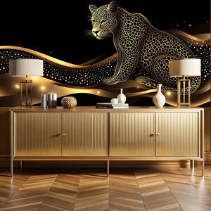 Black and Gold Animal Print Wallpaper Striking Leopard Design for ...