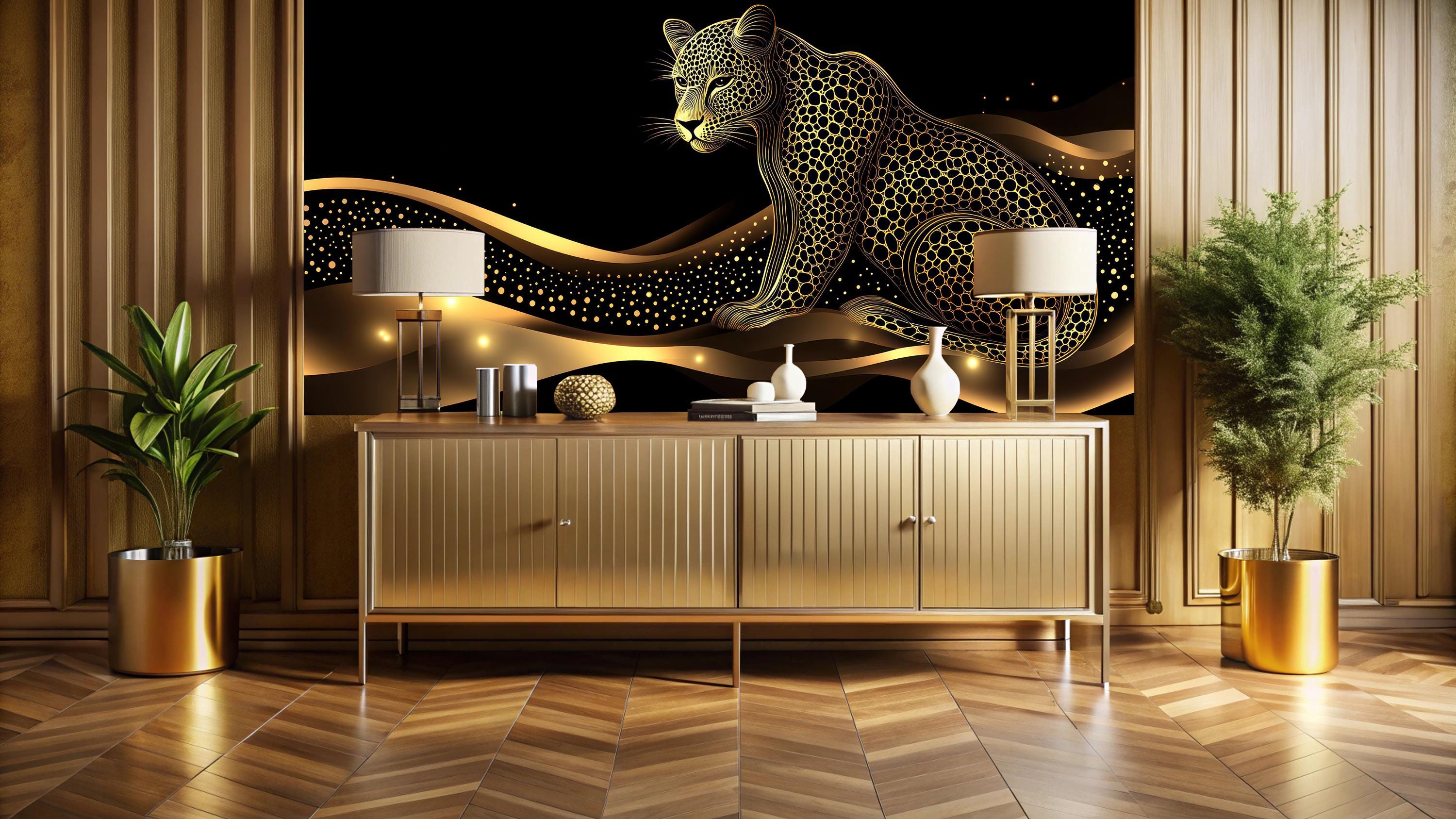 Black and Gold Animal Print Wallpaper Striking Leopard Design for ...