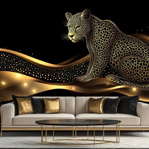 Black and Gold Animal Print Wallpaper Striking Leopard Design for ...