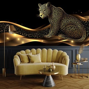 Black and Gold Animal Print Wallpaper Striking Leopard Design for ...