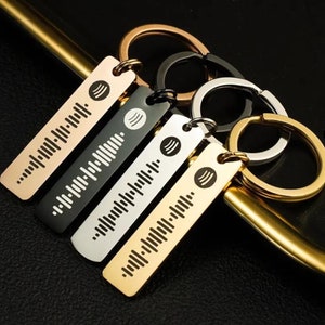 Personalised Spotify Keychain, Scannable Music Keychain, Personalised ...
