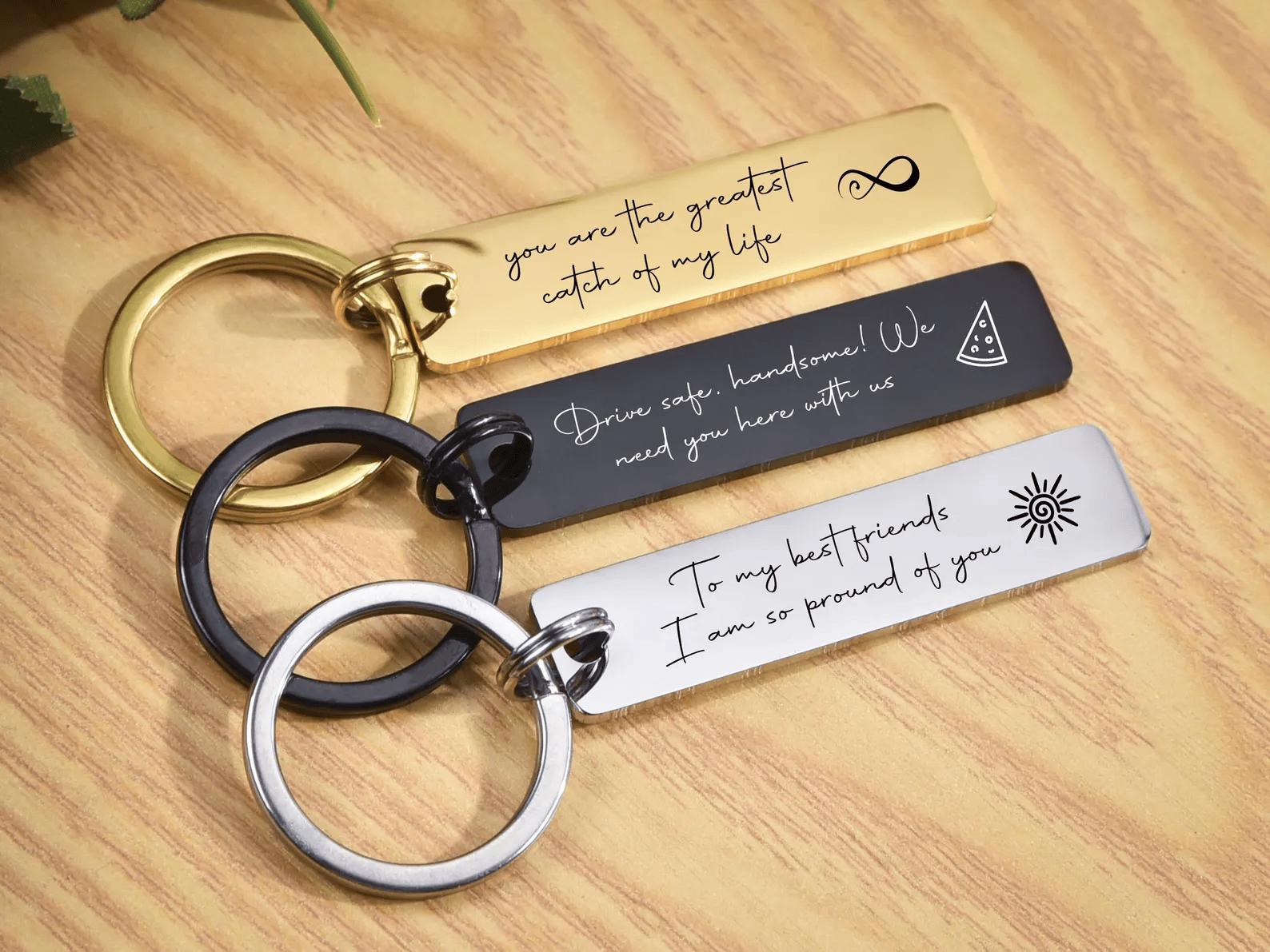 Personalised Keychain, Engraved Name Keychain, Valentine's Day Gift ...