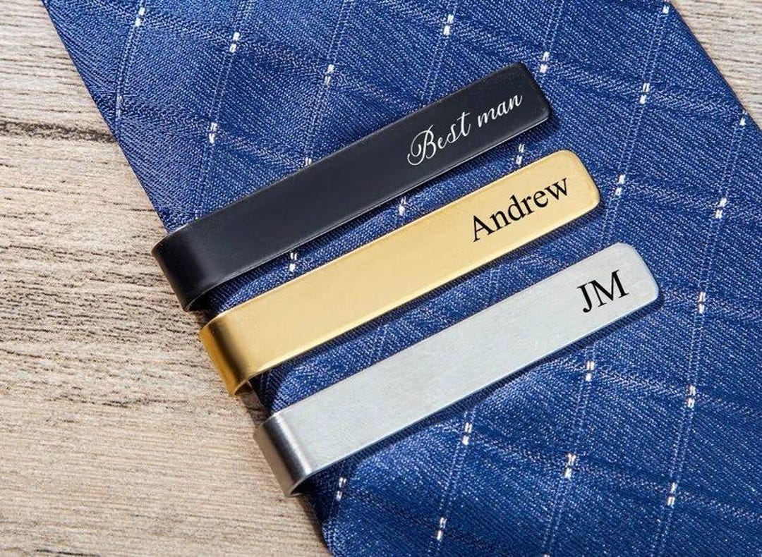 Custom Engraved Best Man Tie Clip, Personalised Groomsman Gift ...