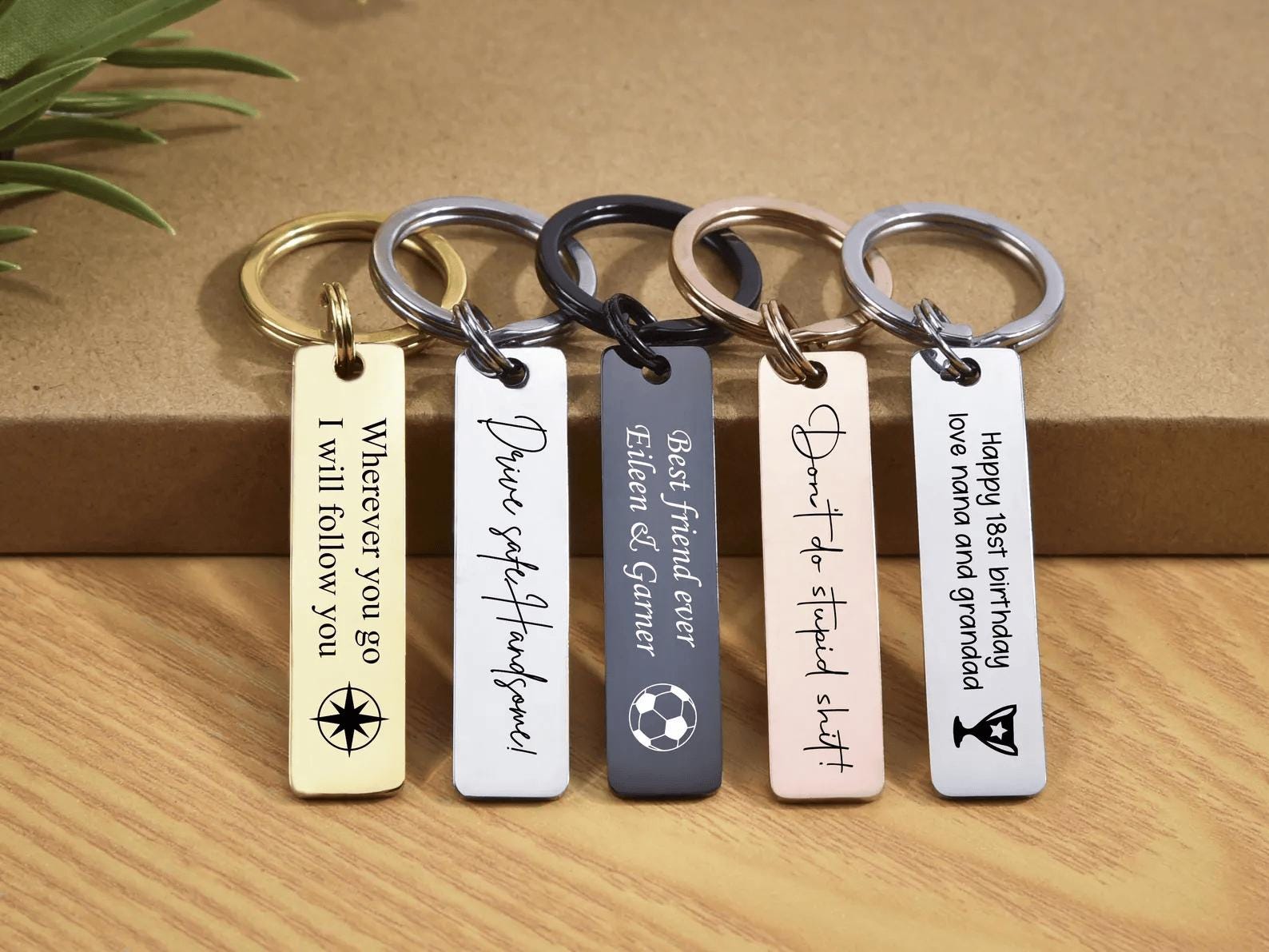 Personalised Keychain, Engraved Name Keychain, Valentine's Day Gift ...