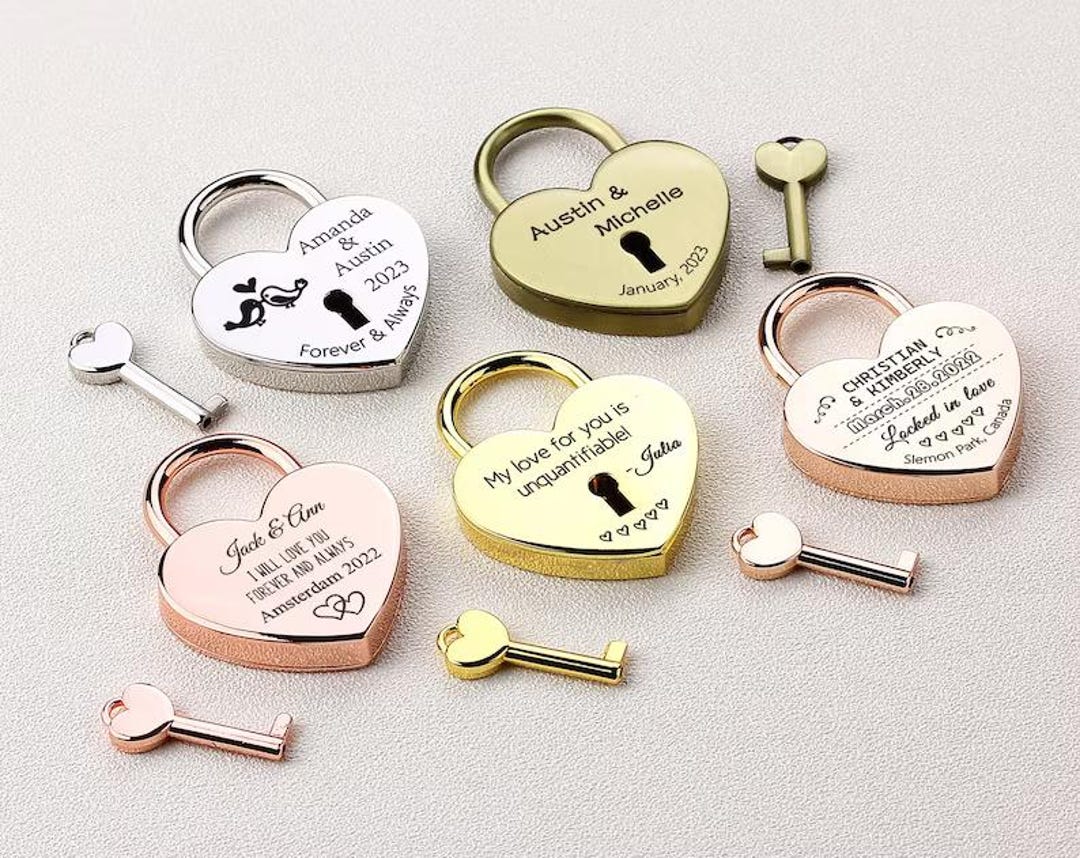 Heart Love Lock With Key, Personalised Lock for Love, Love Locks ...