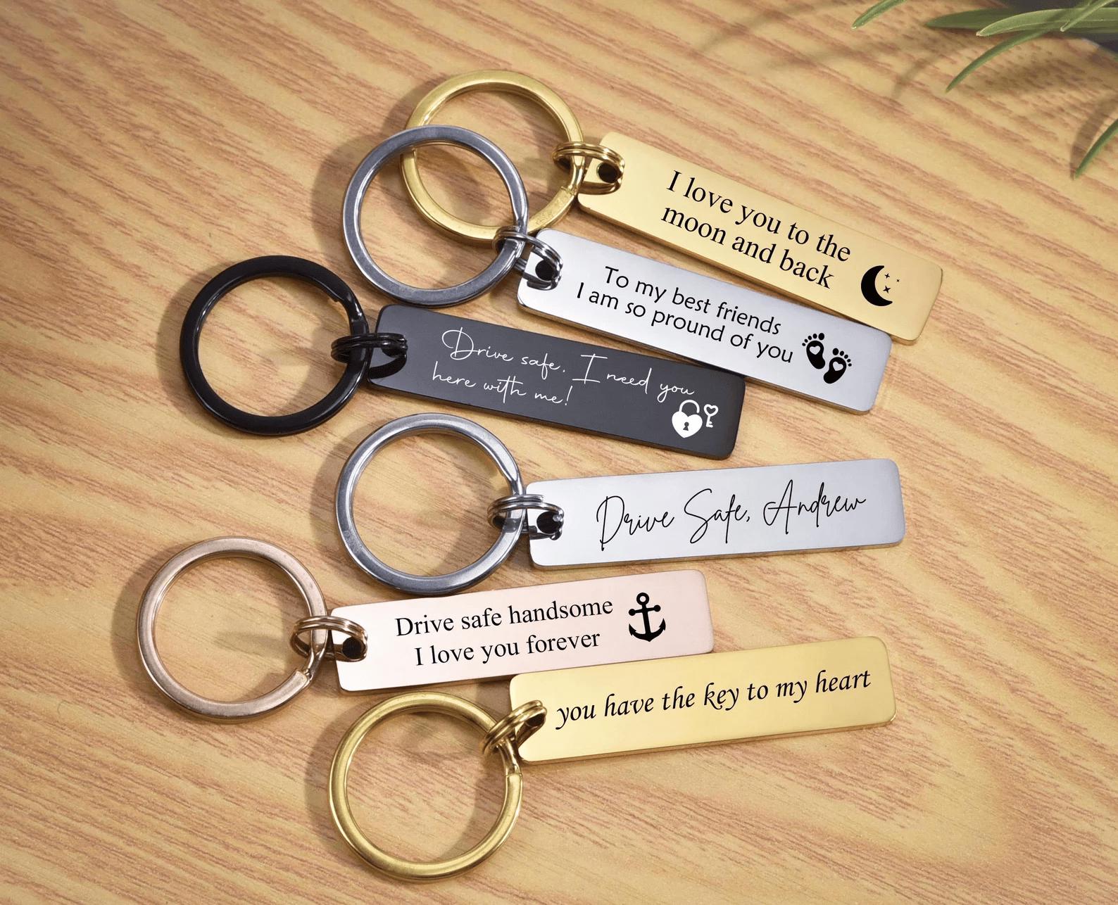 Personalised Keychain, Engraved Name Keychain, Valentine's Day Gift ...
