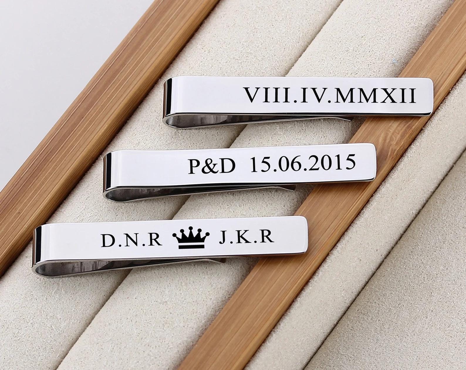 Personalised Tie Clip Engraved Tie Clip Wedding Cufflink Gift ...